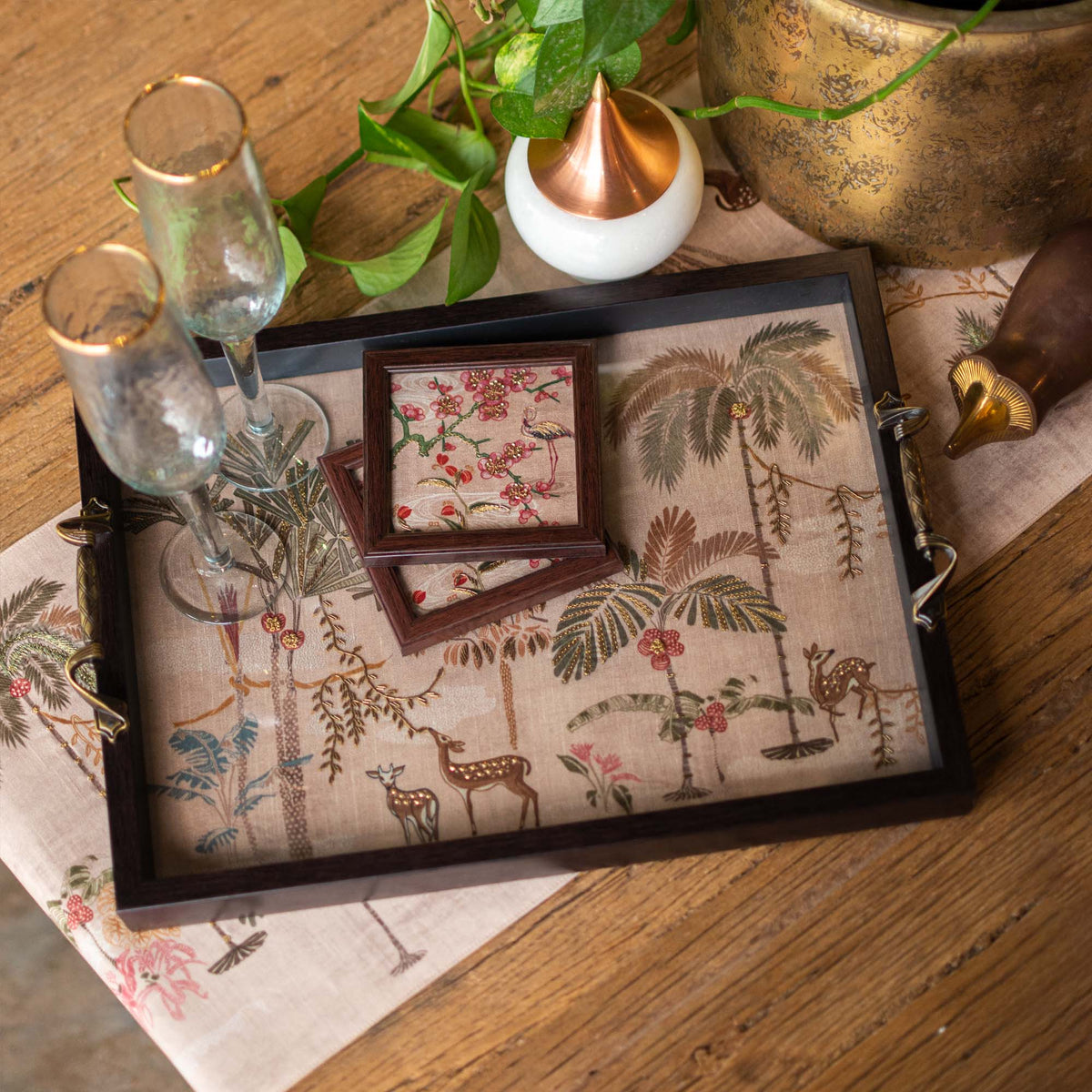 Buy Tray | Vanya Deer Tray Beige | Shop at The Purple Turtles — The ...