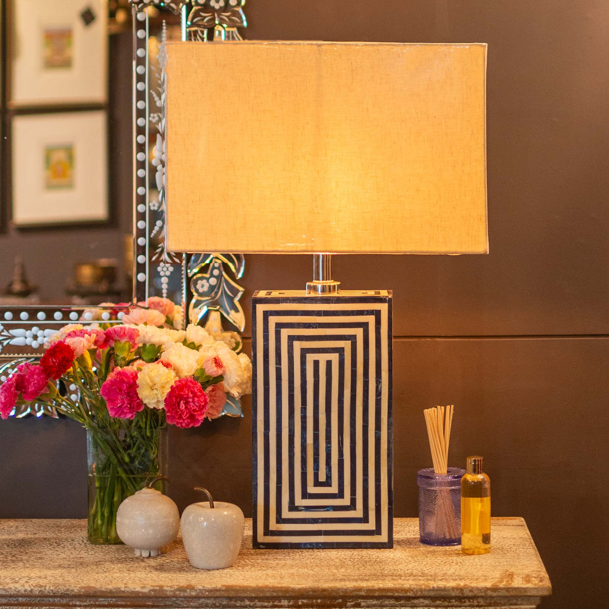 Buy Table Lamp | Talay Resin Table Lamp - Bone Finish | Shop at The ...