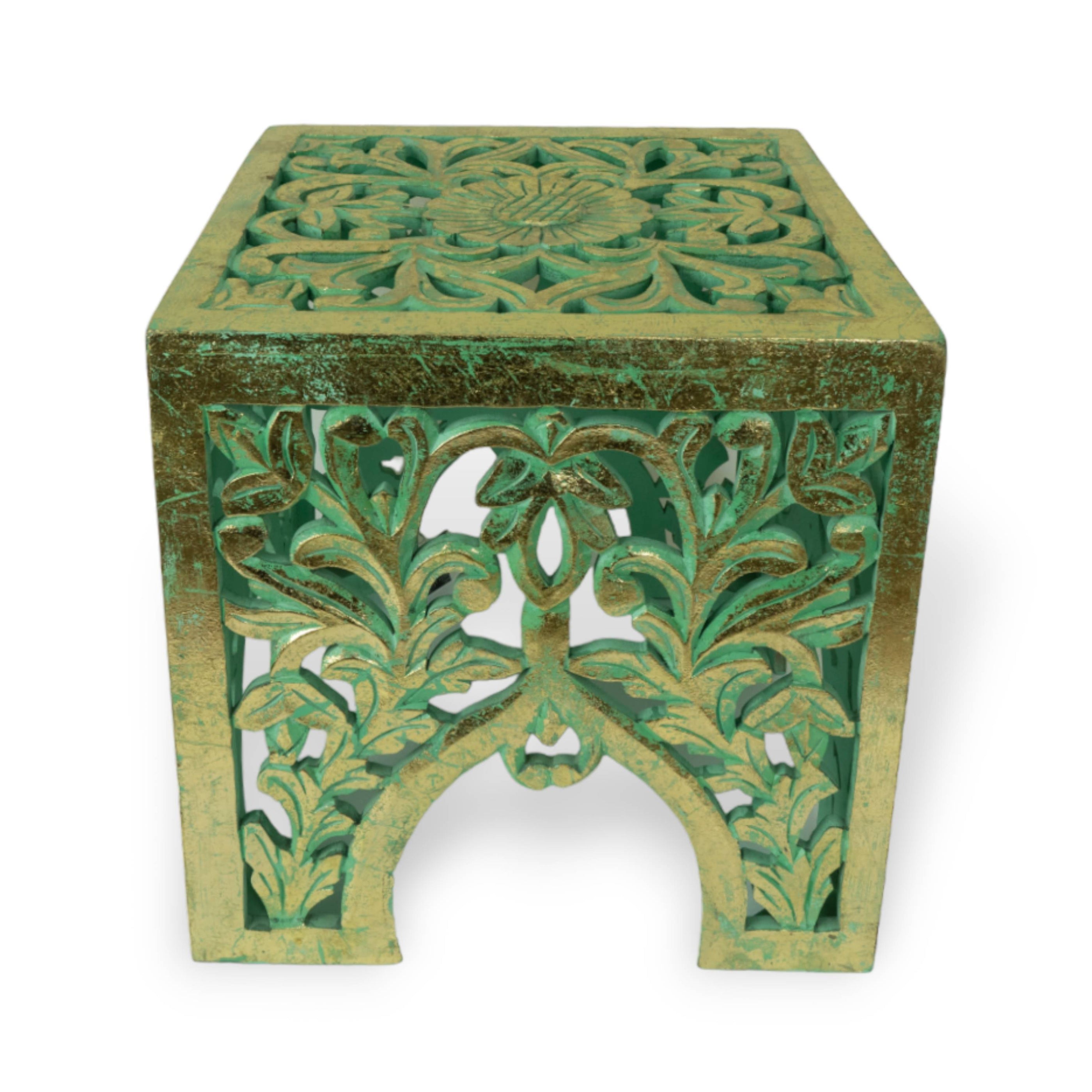 Buy side tables | Green Gold Box Shaped Tables - Set of 2 | Shop at The ...