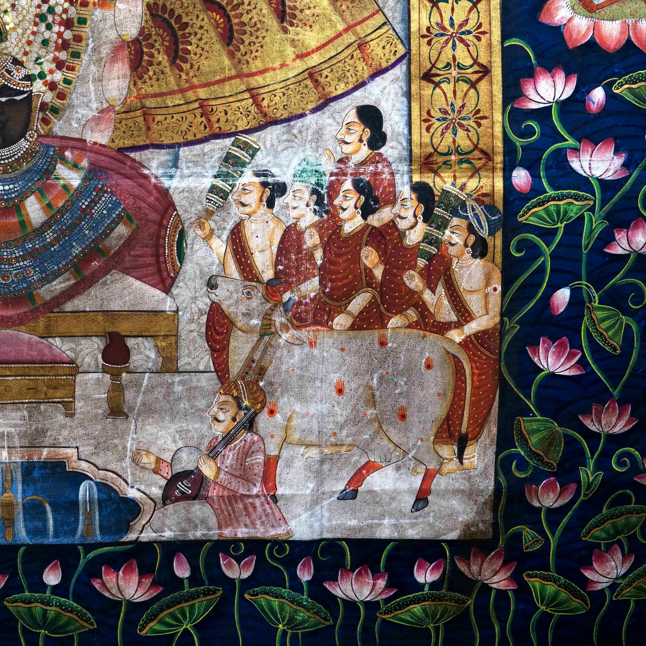 Buy Paintings | Shri Raj Bhog Swaroop Kamal Talai Pichwai Painting with ...