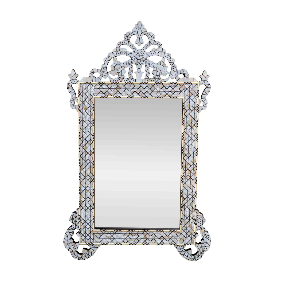 Buy Wall Mirrors| Azira Mop Inlay On Wood Mirror | Shop at The Purple ...