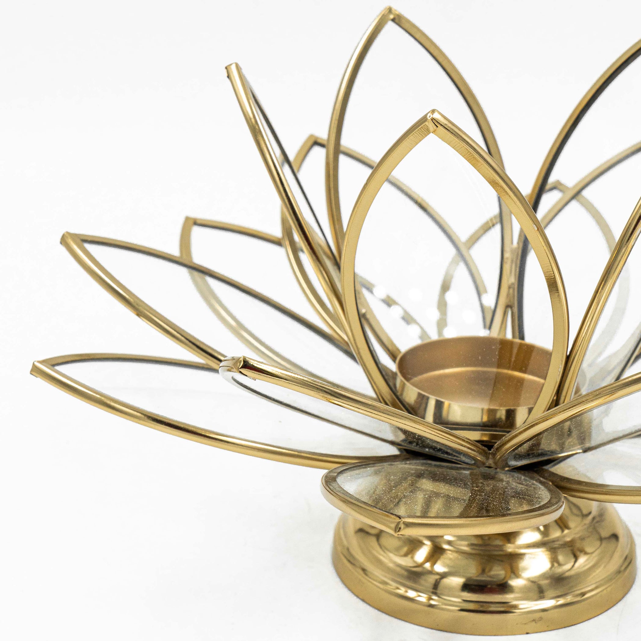 Buy T-Light Holder | Lotus Stainless Steel T-Light Stand (Gold Finish ...