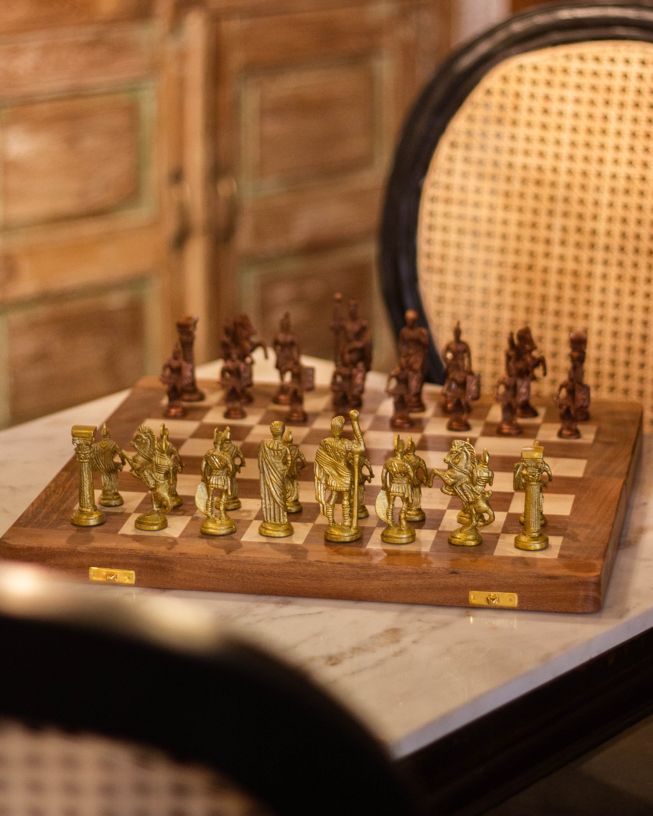 Buy storage | Roman Brass Chess set with Wooden Board | Shop at The ...